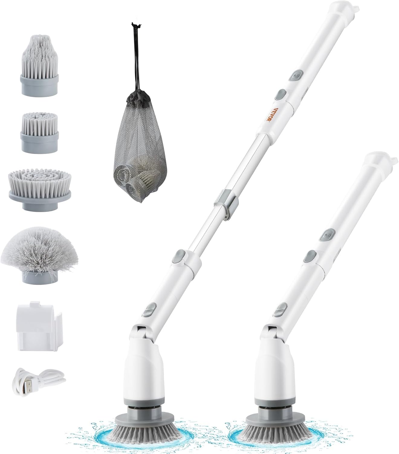 Amazon.com: VEVOR Electric Spin Scrubber, Cordless Cleaning Brush with ...