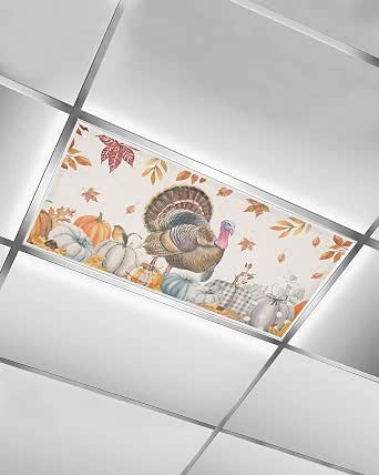 Thanksgiving Fall 1 Pcs Fluorescent Light Covers, Turkey Pumpkin Patch ...