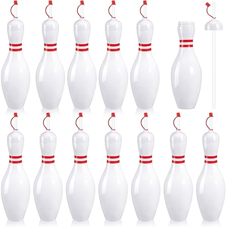 Amazon.com: Bowling Pin Water Bottles with Straws and Lids 25 oz ...