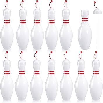 Amazon.com: Funtery Bowling Pin Water Bottles with Straws and Lids 25 ...
