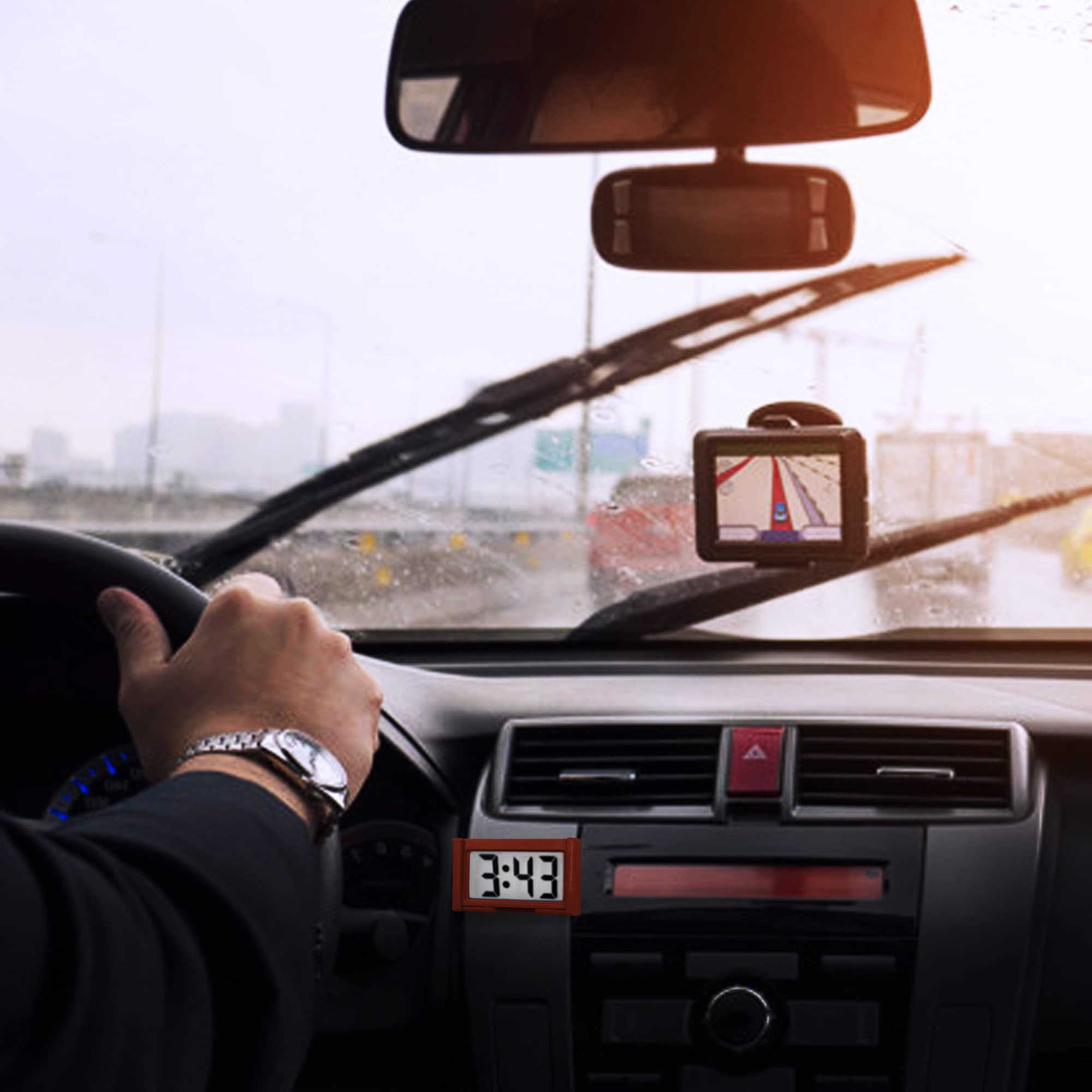 Snapklik.com : Betus Car Dashboard Digital Clock - Vehicle Adhesive Clock