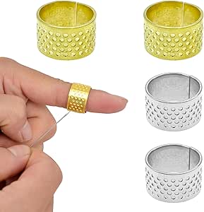 Amazon.com: 4 Pack Finger Protector Fingertip Thimble Metals Thimbles ...