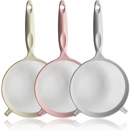 Wellehomi Fine Wire Mesh Kitchen Sieve Set 7,12,18cm with Rim ...