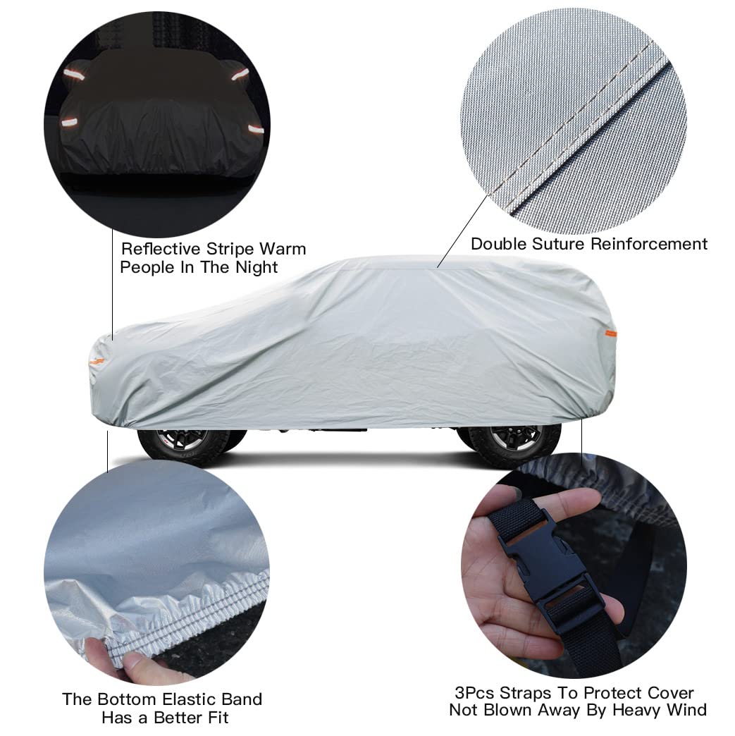Kayme 6 Layers SUV Car Cover Waterproof All Weather for Automobiles ...