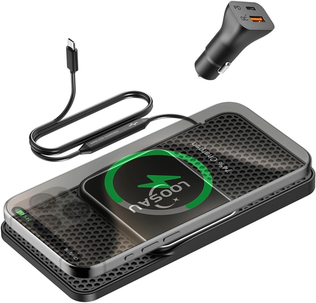 Amazon.com: MOGAOPI Magnetic Wireless Car Charger Pad, 15W Wireless ...