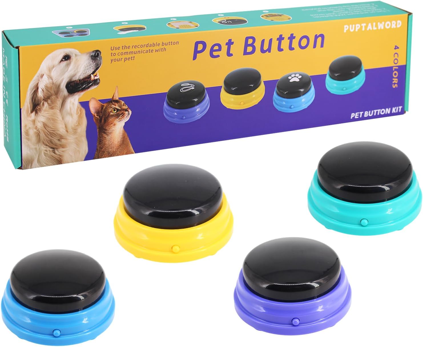 Amazon.com : PUPTALWORD Pet Recordable Buttons for Communication-Voic ...