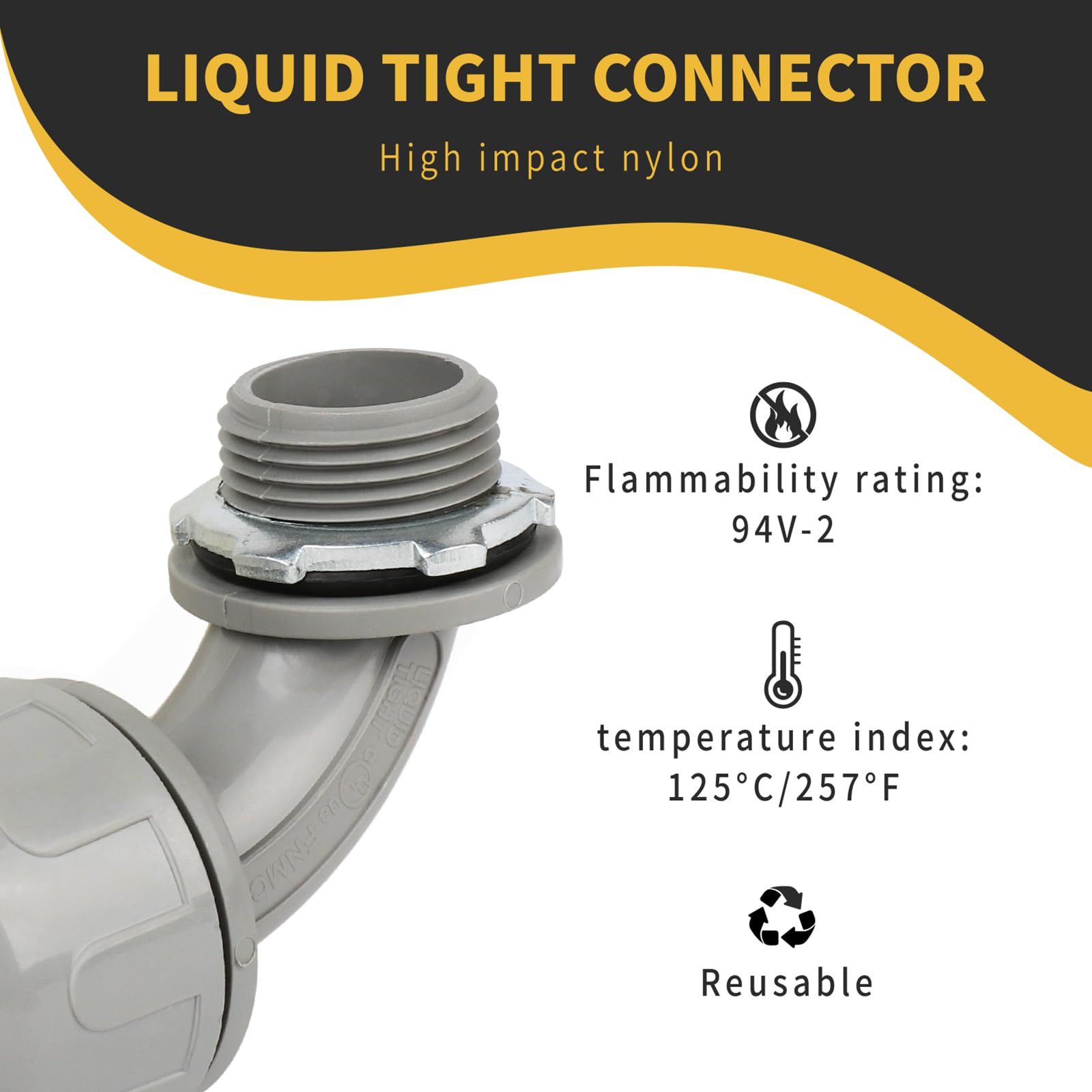 Snapklik.com : HDHAODA Conduit Connectors, 3/4 Inch Liquid Tight ...
