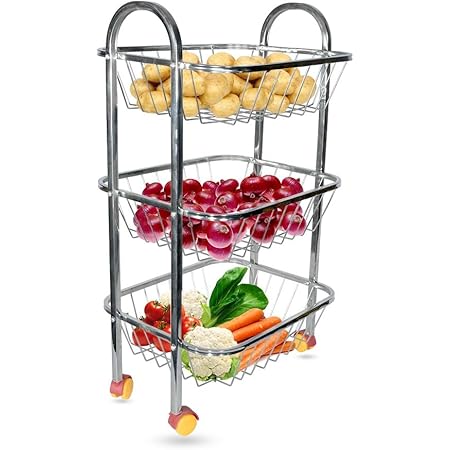 mofna Stainless Steel Kitchen Trolley Kitchen Fruits and Vegetable ...