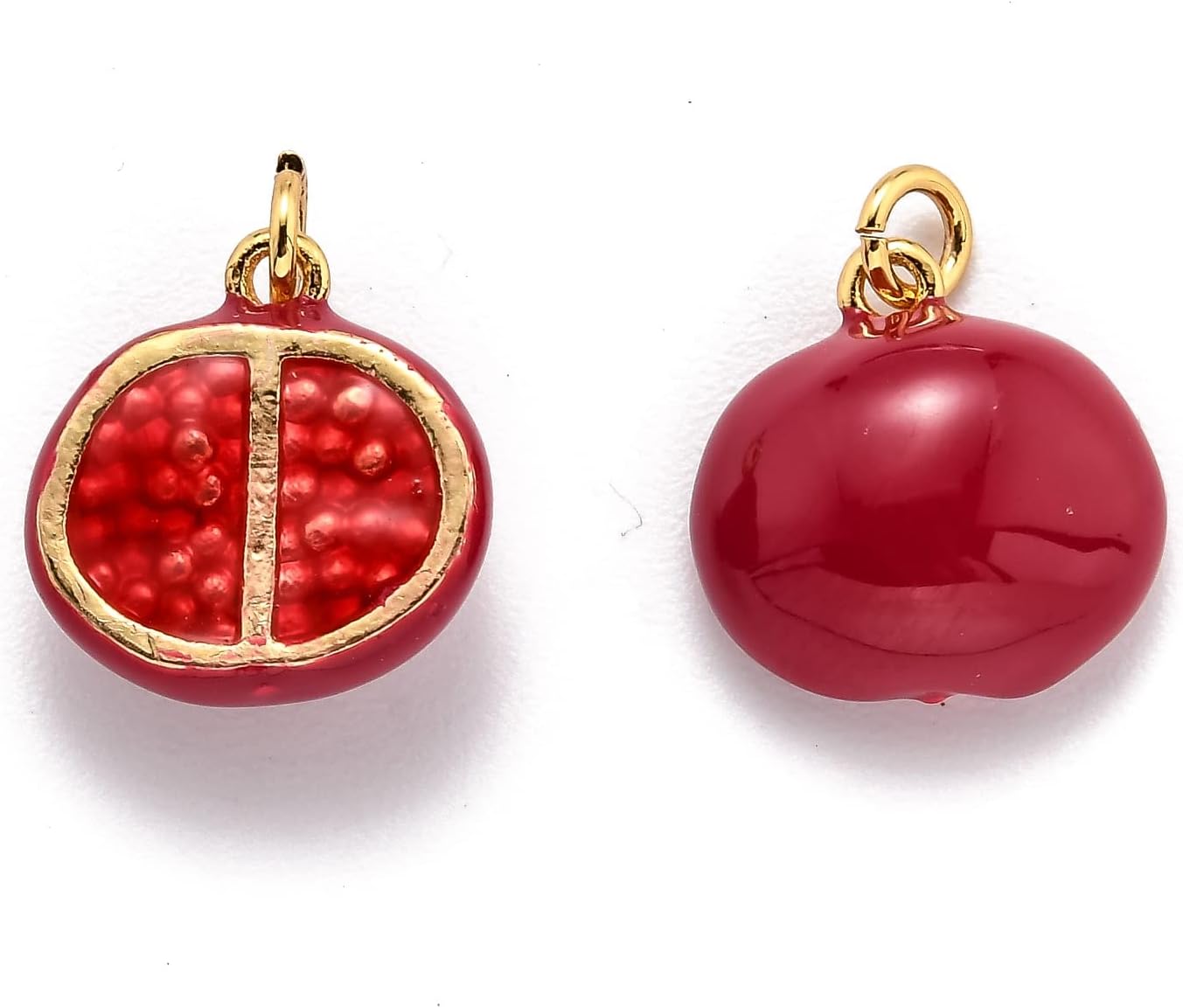 Amazon.com: KitBeads 5pcs 18K Real Gold Plated Pomegranate Enamel 3D ...