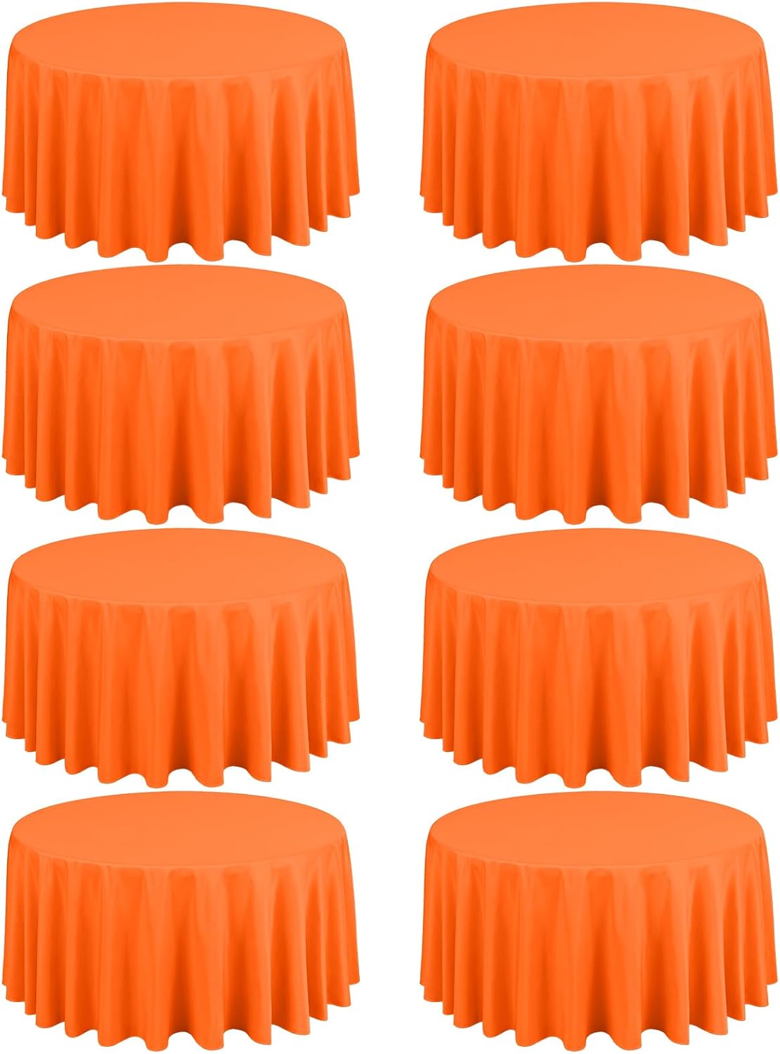 Amazon.com: 8 Pack Orange Round Tablecloth 120 Inch Circle Polyester ...