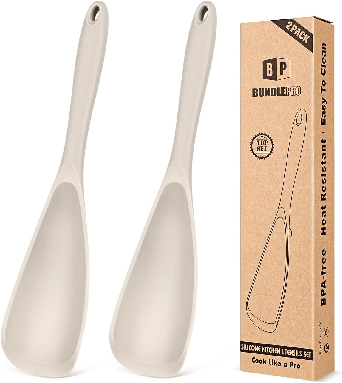Amazon.com: Pack of 2 Cooking Spoons for Non Stick Cookware ...