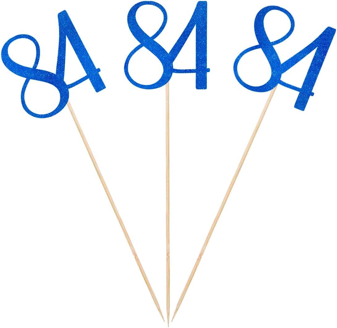 Amazon.com: Blue Glitter 84th Birthday Centerpiece Sticks, 12-Pack ...