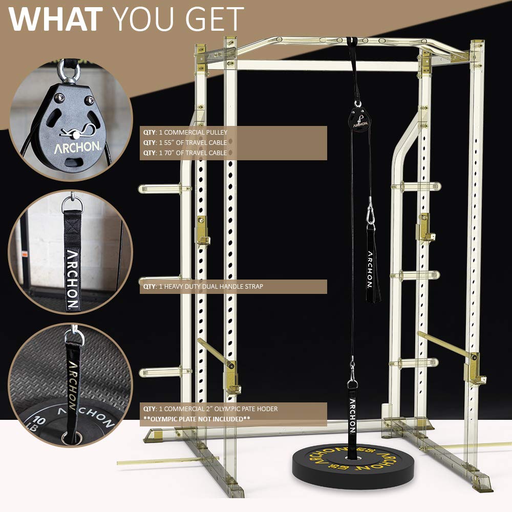 ARCHON Fitness Single Pulley Cable Station | Cable Machine | Pulley ...