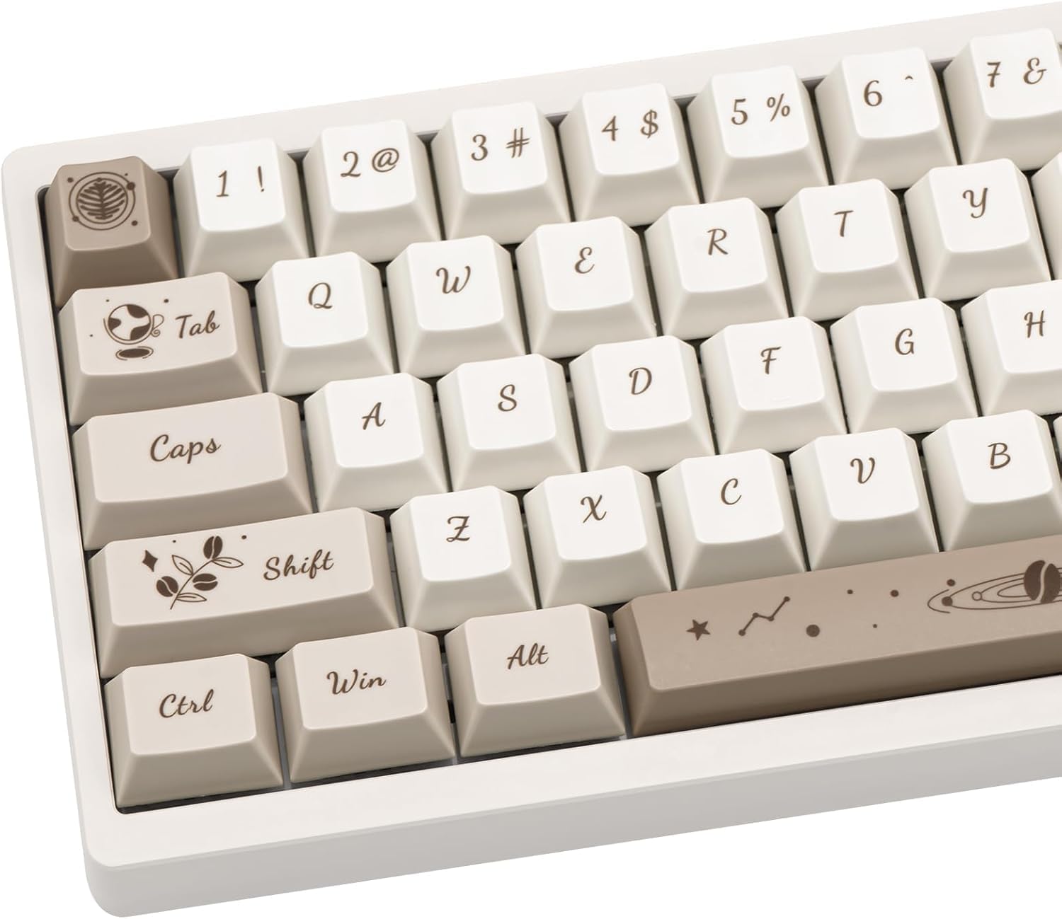Amazon.com: TIMSEKER 146 Keys Coffee Theme Beige and Brown Keycap ...