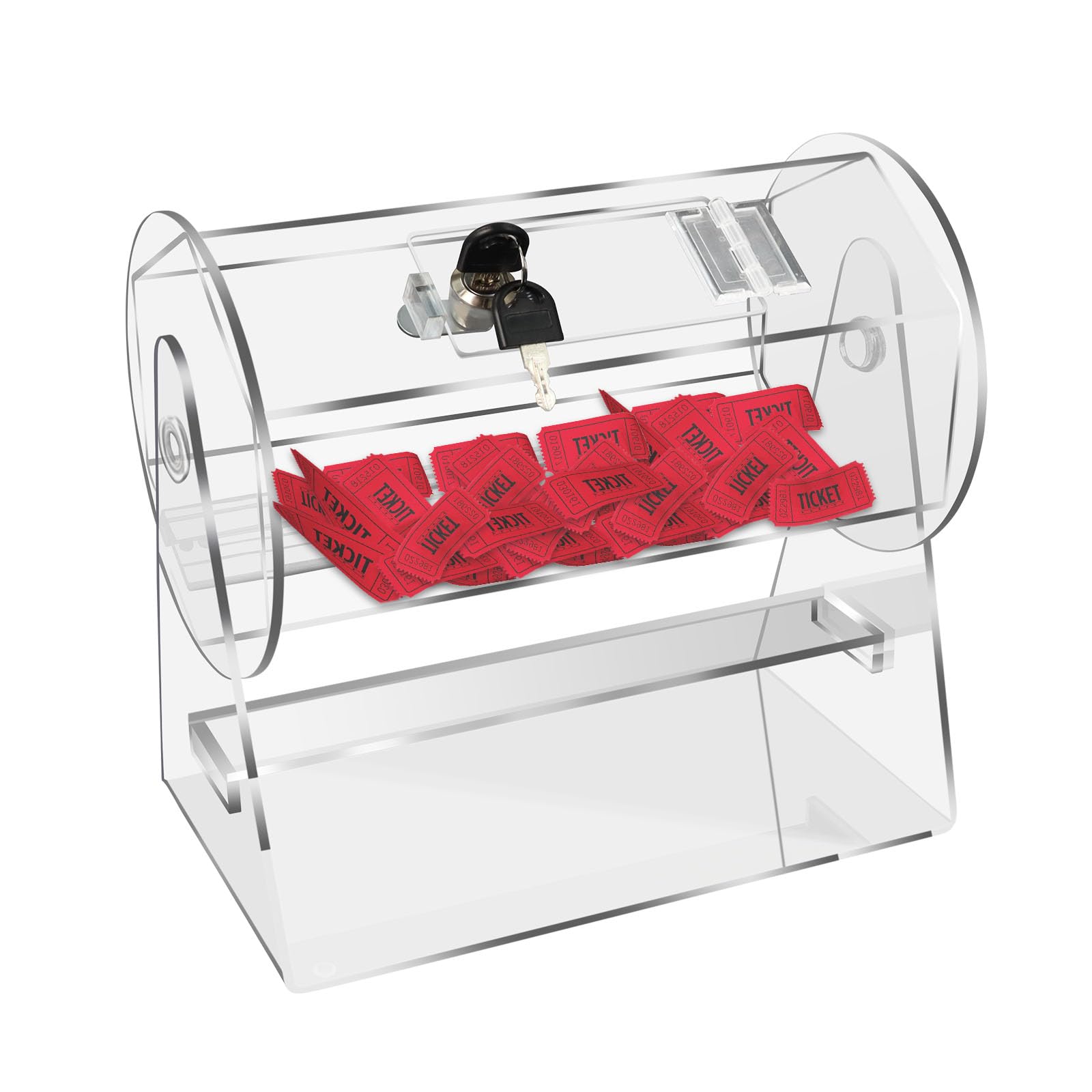 Amazon.com: Qopaw Acrylic Raffle Drum Clear Raffle Tickets Spinner ...