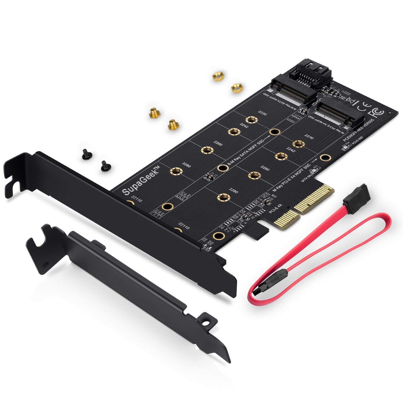 Amazon.in: Buy Supageek Dual M.2 PCIe x4 & Card – Add M.2 SSD to SATA ...