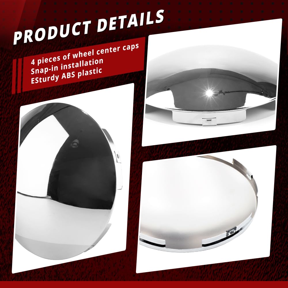 Snapklik.com : Semi Truck Hub Covers 8.9" Dome Style Hub Caps 5 Even ...