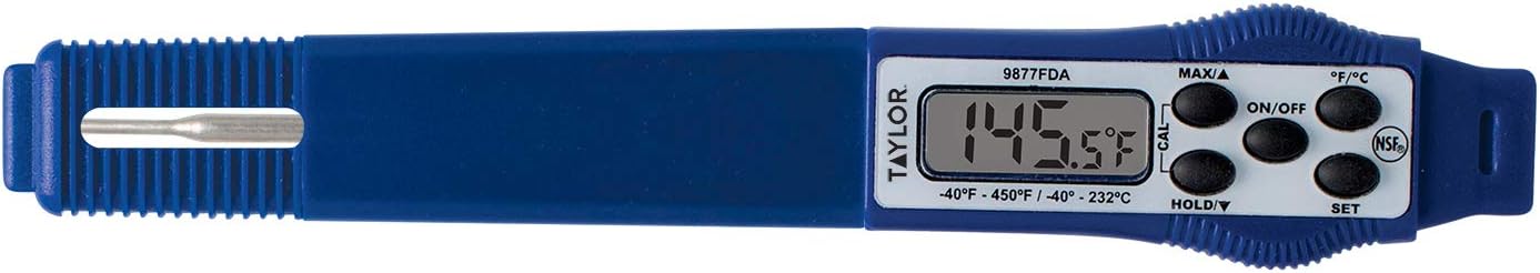 Taylor 9877FDA Compact Waterproof Digital Thermometer, 2.81″ Stem ...