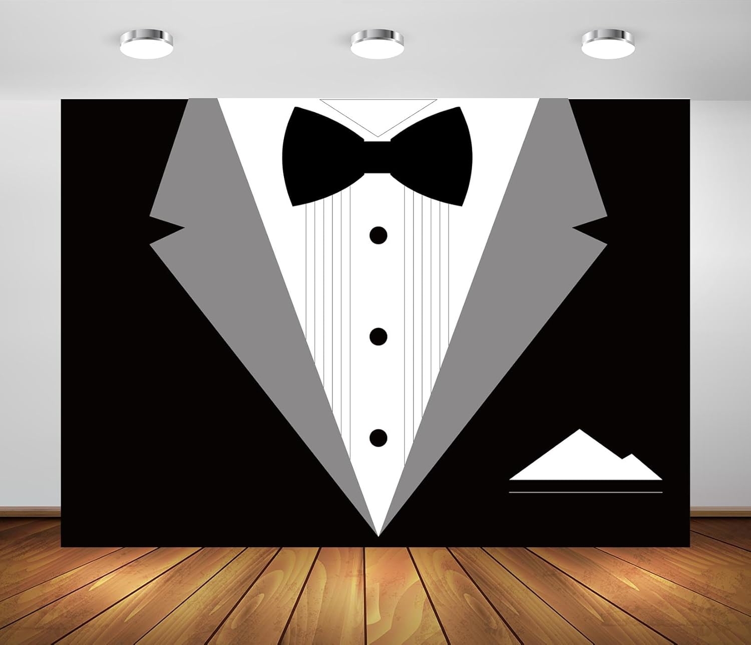 Amazon.com : BELECO 7x5ft Fabric Gentleman Tuxedo Backdrop Black and ...