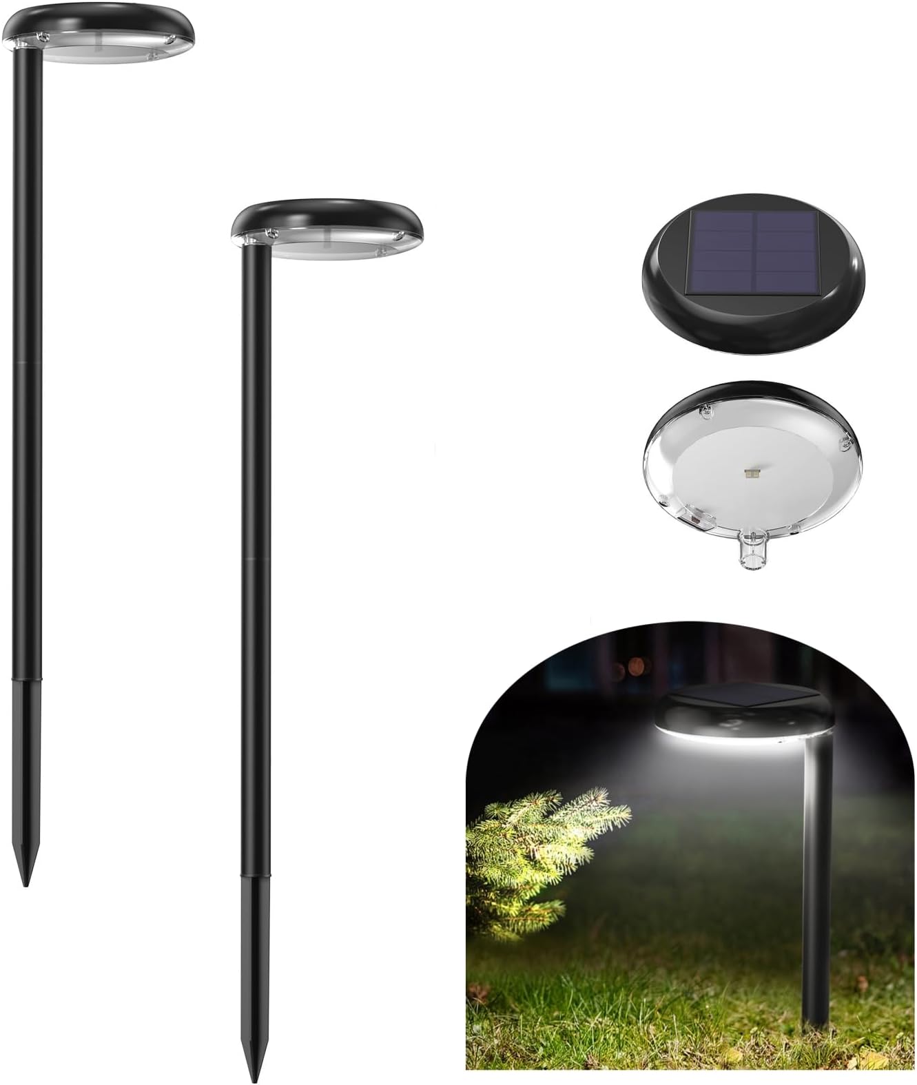 Solar Landscape Spotlight, 4 Pack IP65 Waterproof Outdoor Garden Solar ...