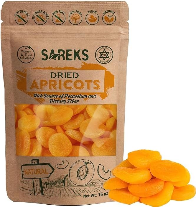 Amazon.com: Sareks Premium Dried Apricot 16 oz in Resealable Bag ...