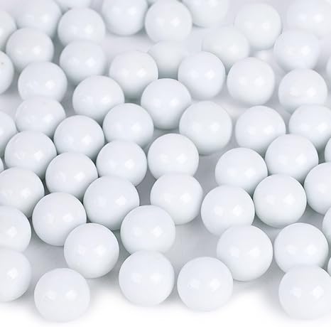 Amazon.com: DomeStar 1LB Glass Marbles Bulk, 0.63 Inch White Glass ...