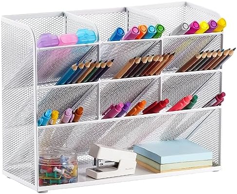 Marbrasse Mesh Desk Organizer, Multi-Functional Pen Holder, Pen ...