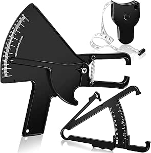 Body Caliper and Measuring Tape, Black Skinfold Calipers and Body Tape ...
