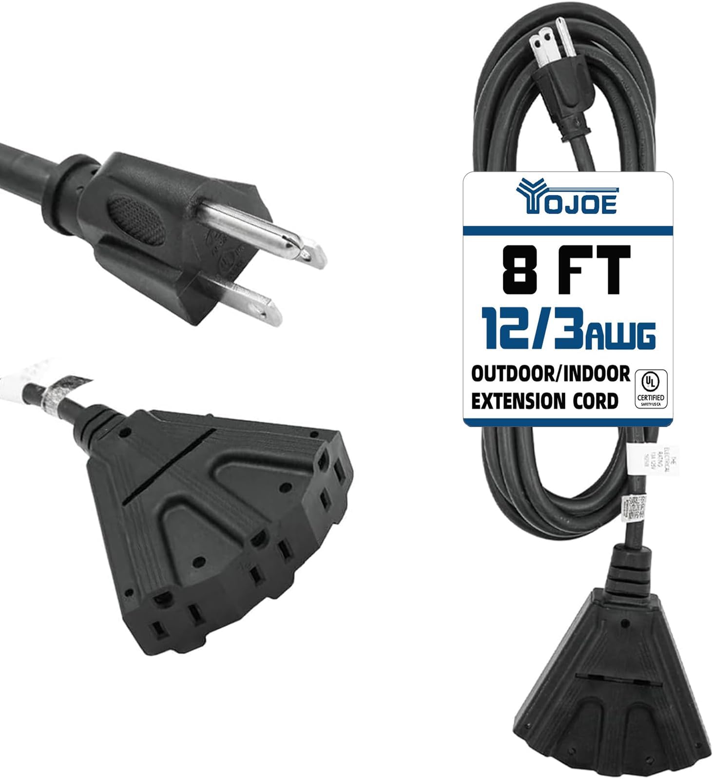 Amazon.com: YOJOE 3-Outlets Flat Plug Indoor Extension Cord Outlet ...