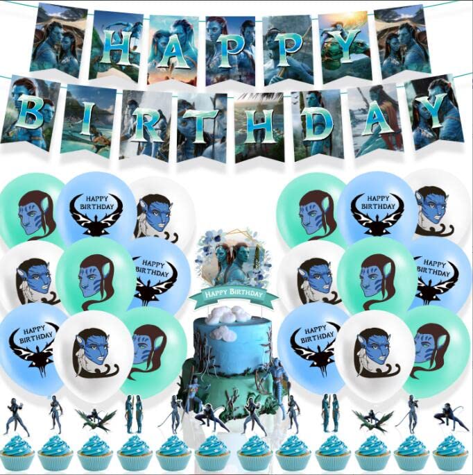 Buy Party Supplies Avatar Balloons Birthday Avatar Way of Water Happy ...