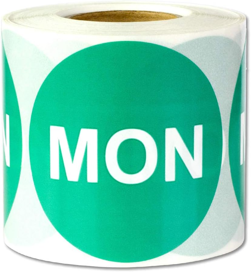 Amazon.com: OfficeSmartLabels - Day of The Week Stickers Labels: Monday ...