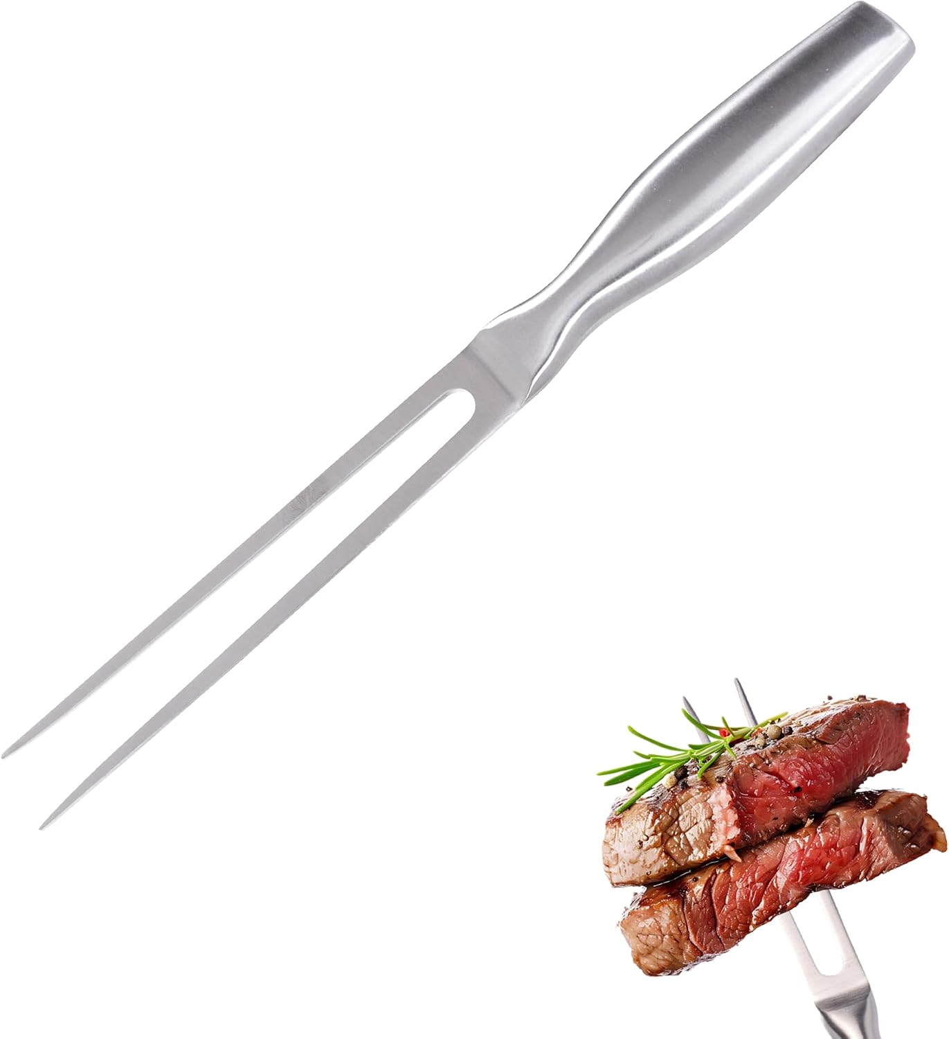 WUISOLQP Meat Fork, Stainless Steel, 27 cm, Carving Fork, Straight Meat ...