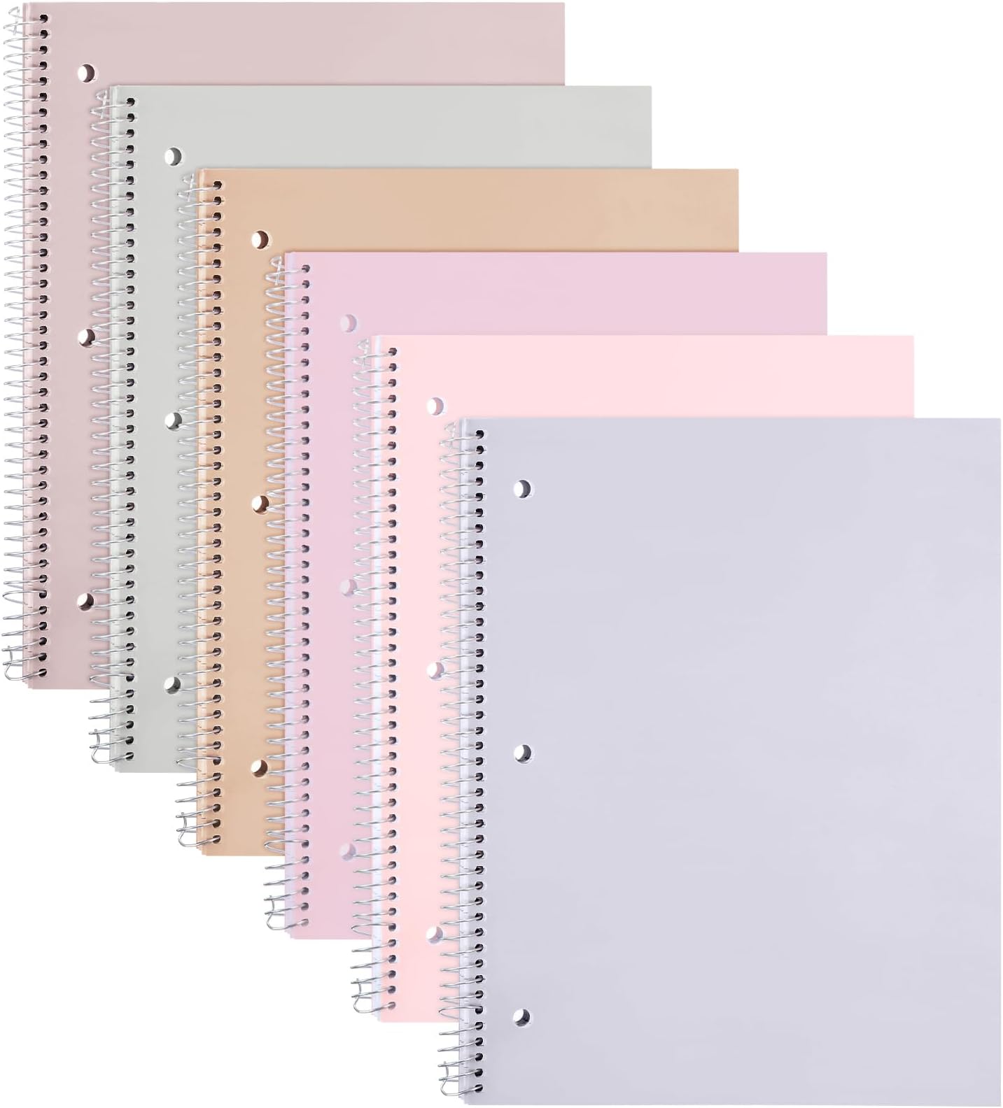 Amazon.com : Geyoga 6 Pack Color 3 Subject Wide Ruled Spiral Notebook ...