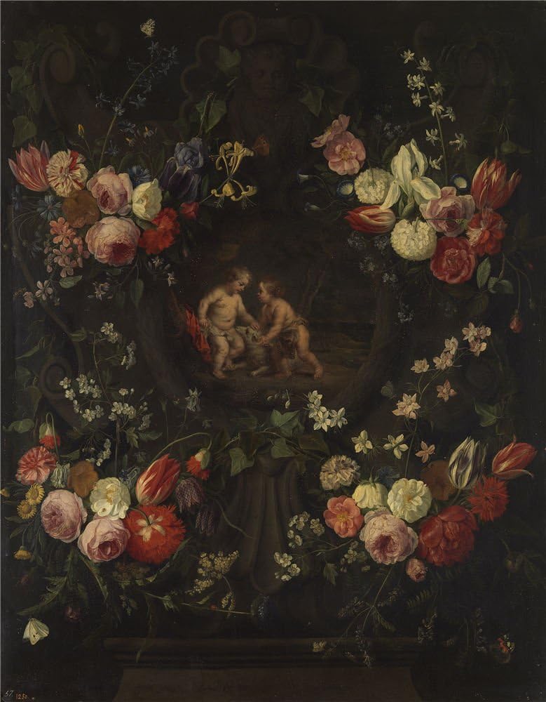 Amazon.com: Oil Painting 'Kessel The Elder Jan Van Guirnalda Con El ...