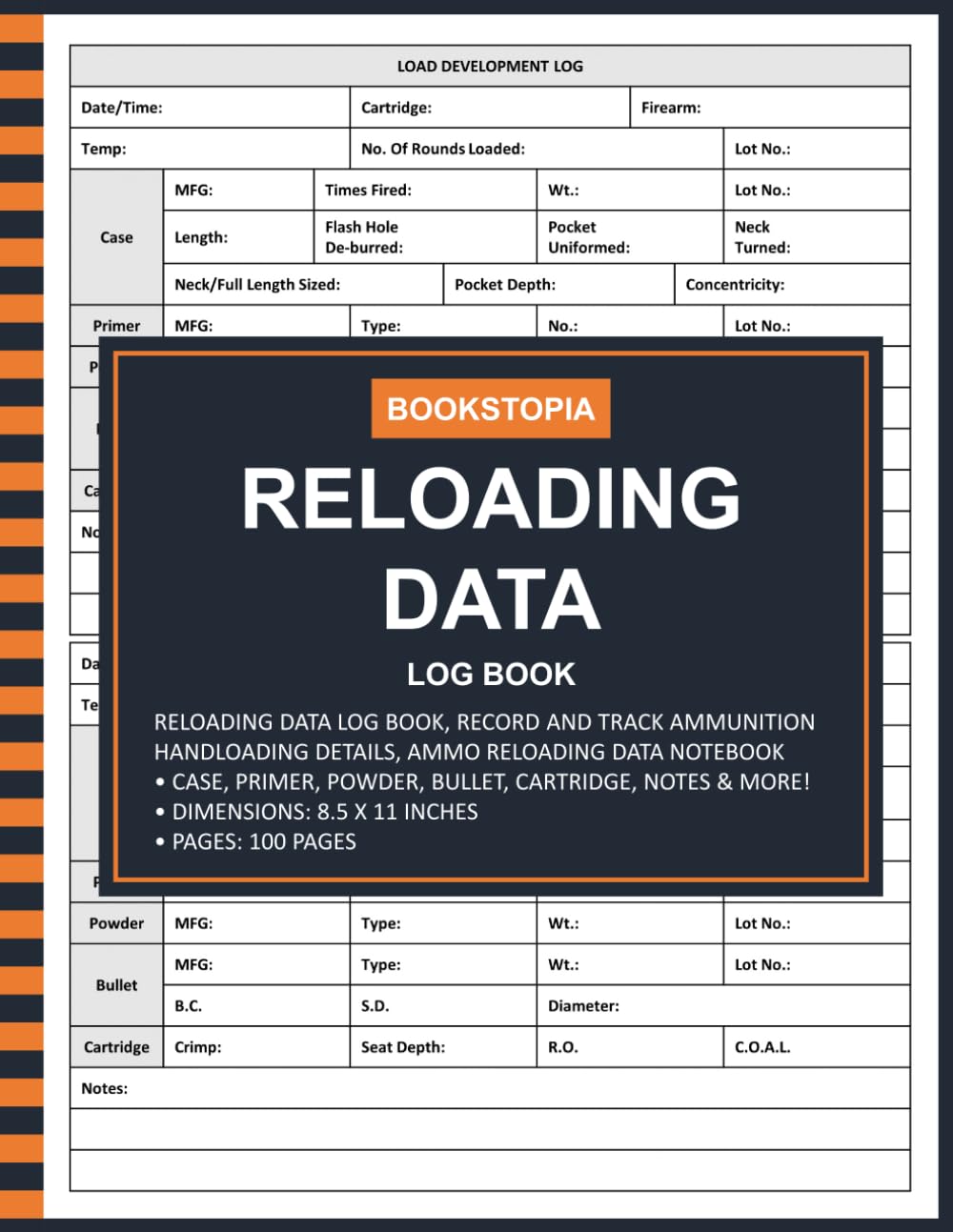 Amazon.com: Reloading Data Log Book: Ammo Reloading Data Log Book for Record and Track ...
