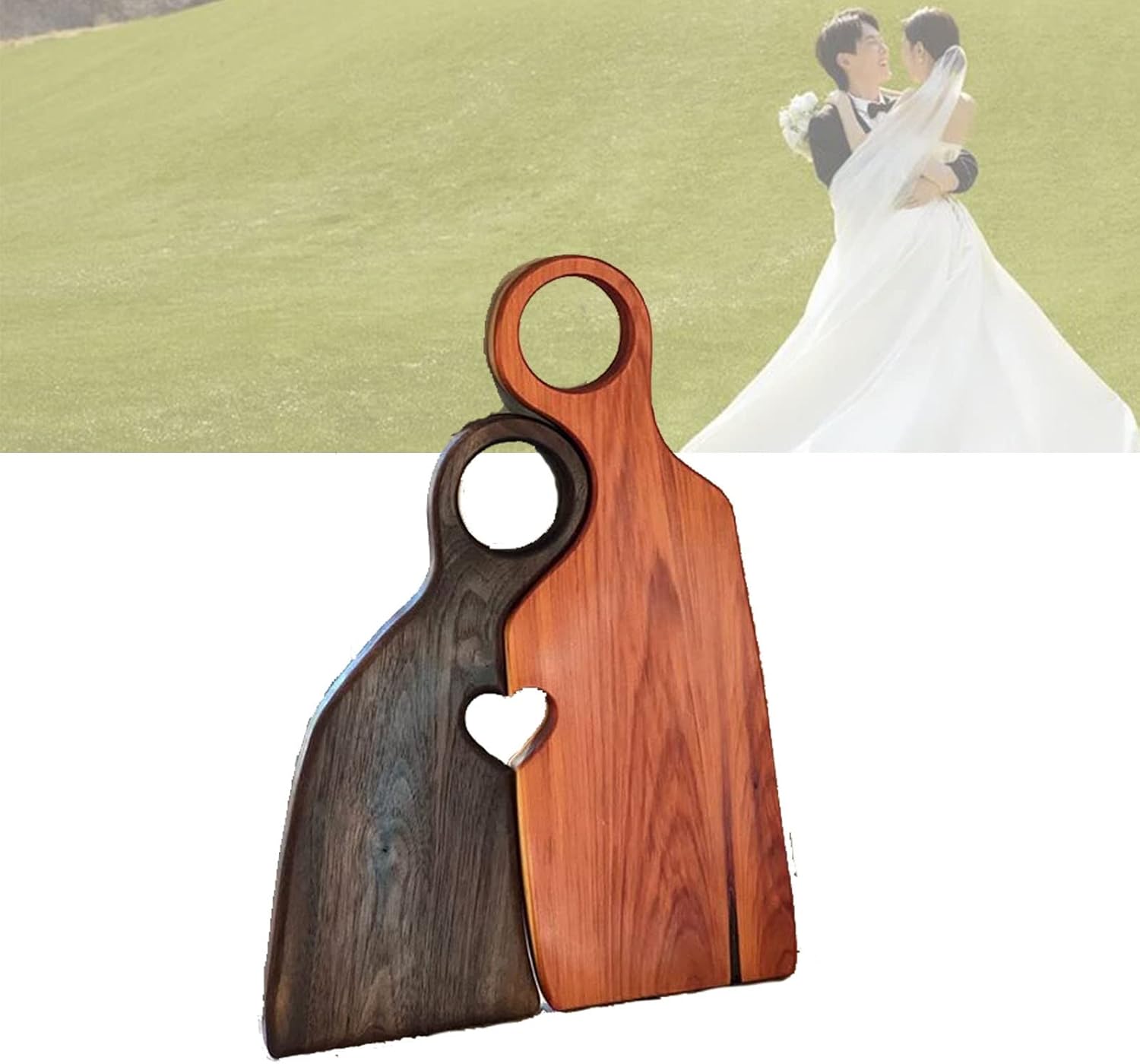 Amazon.com: XIAXIN Wood Cutting Board Set with Handle,Heart Charcuterie ...