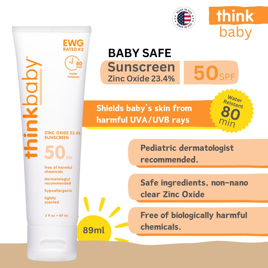 Snapklik.com : Thinkbaby SPF 50+ Baby Sunscreen Safe, Natural Sunblock ...