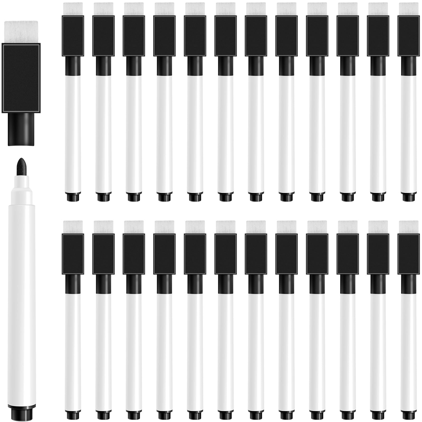 Amazon.com : KINYFY 25 PCS Black Magnetic Dry Erase Markers, Whiteboard ...