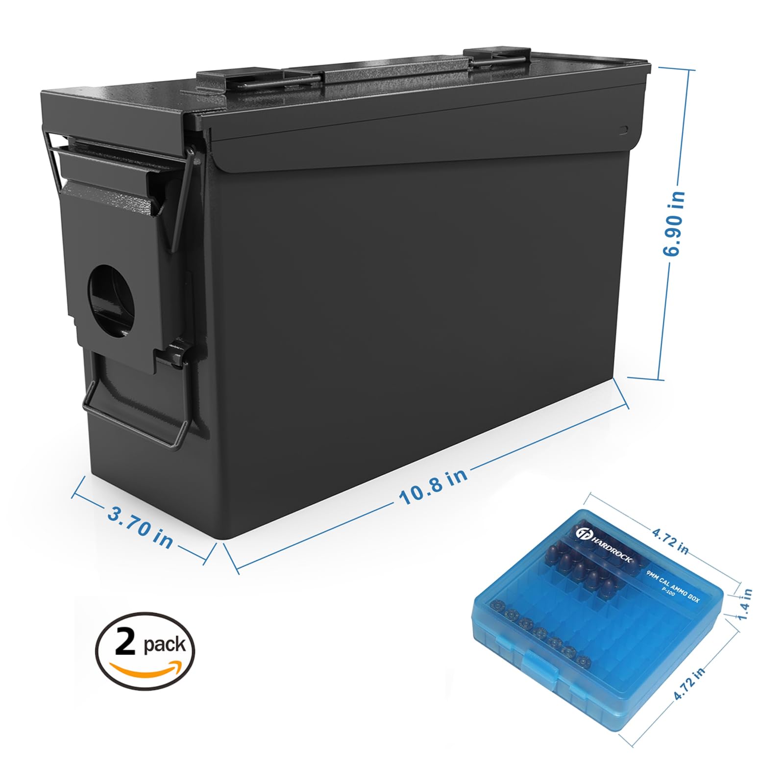 Snapklik.com : PATRON 30 Cal Ammo Can Metal 9mm Ammo Box Storage Crate ...