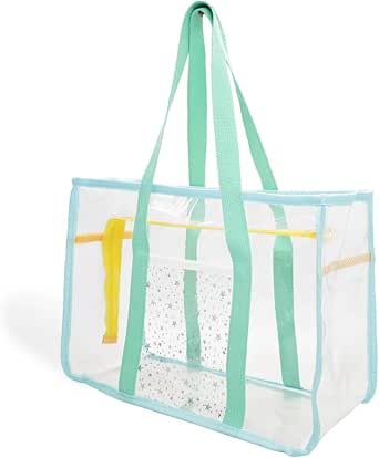 Amazon.com: Clear Beach Tote Bag for Women – Large Waterproof PVC ...