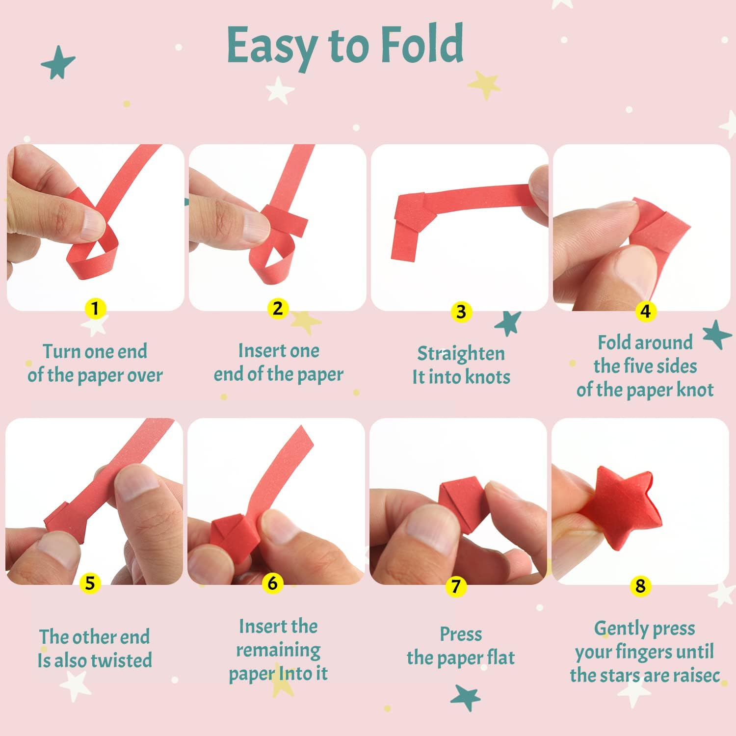 KIMOBER 2700 hojas de papel de estrellas origami tira de papel de ...