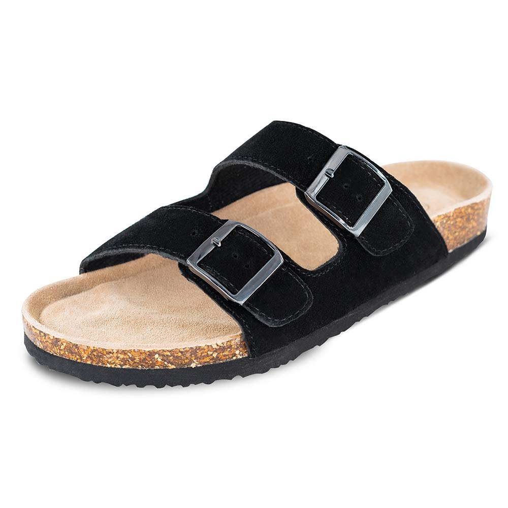 Snapklik.com : TF STAR Mens Cow Suede Leather Slide Sandals