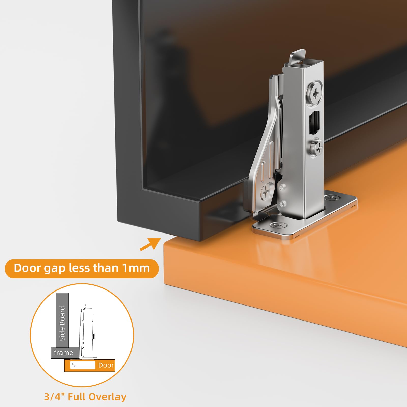 20 PACK FULL Overlay Soft Close Concealed Hinges, Small Door Gap, Clip ...