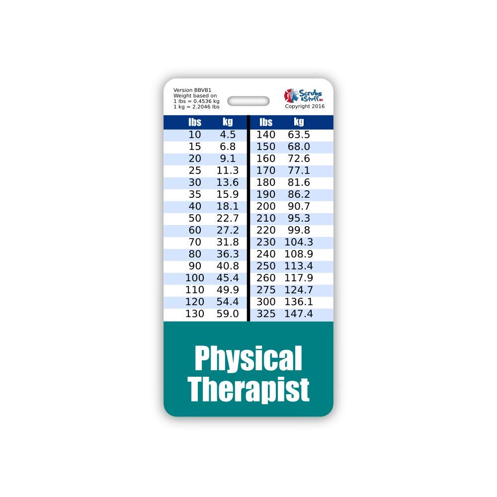 Buy Physical Therapist Badge Buddy Vertical w/Height & Weight ...