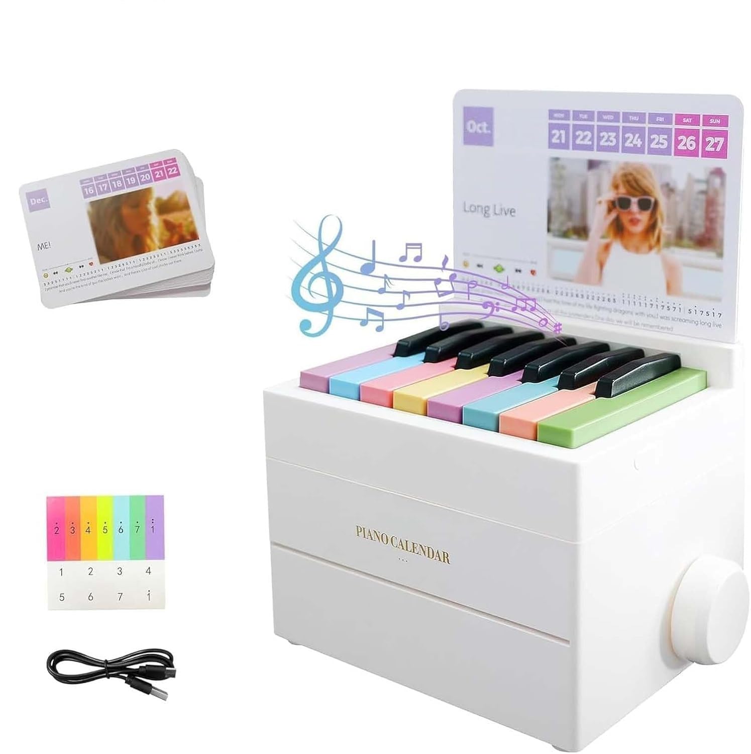 Playable Piano Desk Calendar 2025,Piano Calendar,White Mini Piano ...