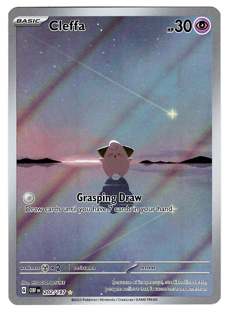 Amazon.com: Pokemon - Cleffa 202/197 - Obsidian Flames - Illustration ...