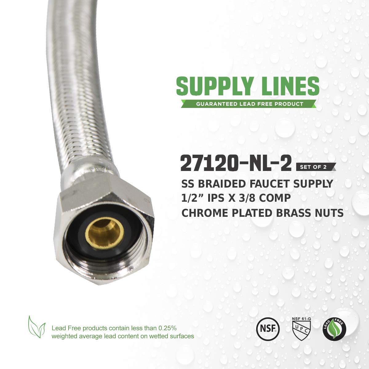 Snapklik.com : Highcraft Braided Faucet Connector 20" Long, Stainless ...