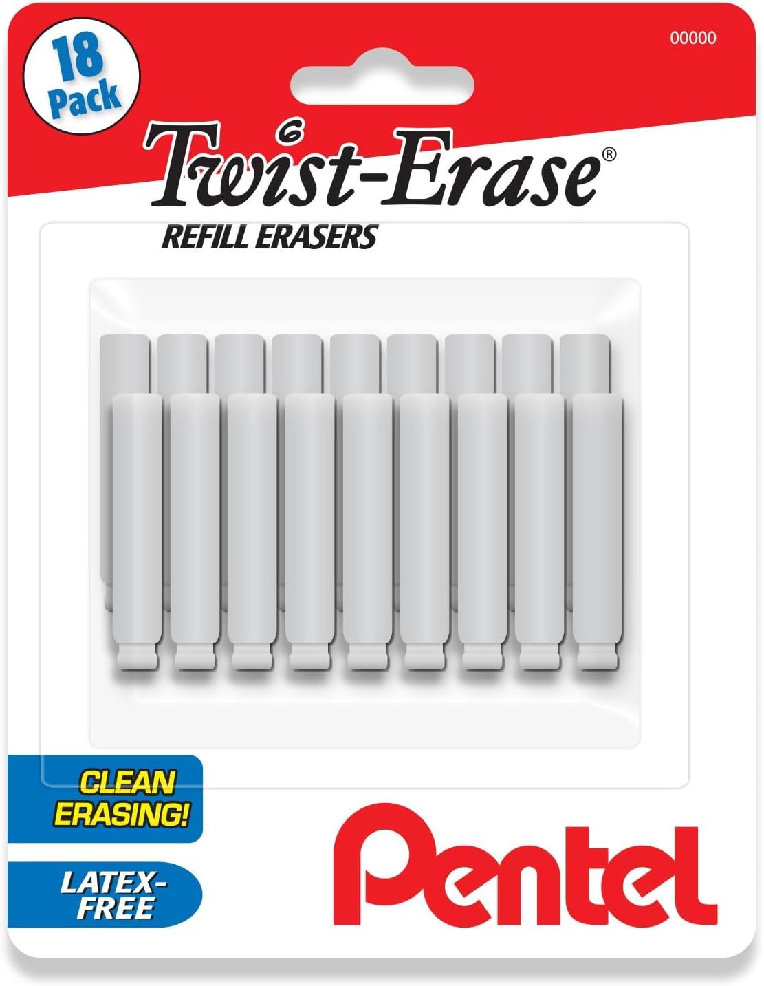 Amazon.com : Pentel Refill Erasers for Clic Eraser, Pack Of 12 (ZER-2 ...