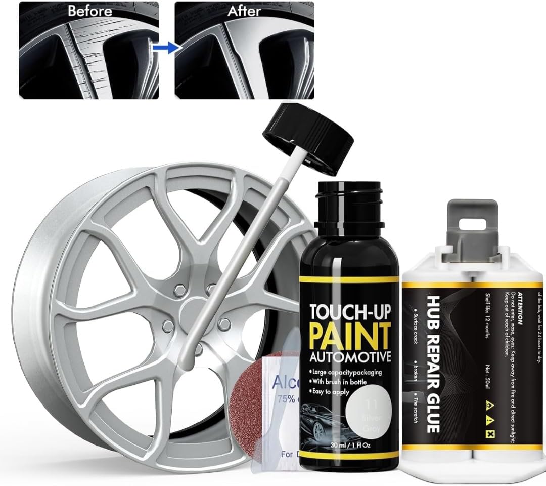 Amazon.com: XTryfun Silver Gray Rim Touch Up Paint, Rim Repair Kit Curb ...