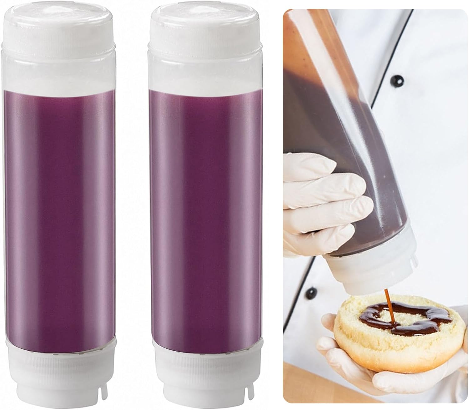 Amazon.com: nissdocvk 3 Pcs 16 oz Condiment Squeeze Bottles, Inverted ...